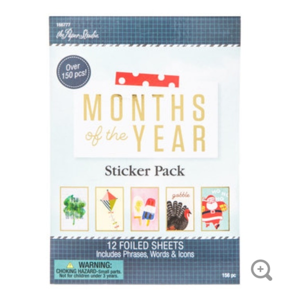 The Paper Studio | Other | Months Of The Year Foiled Sticker Pack New ...